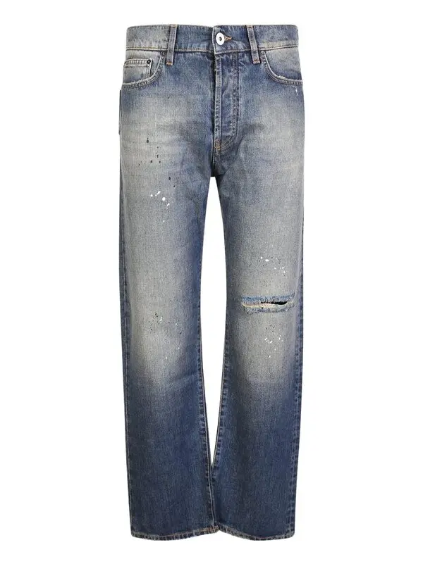 14 BROS Randle Loose Paint Jeans - Blue