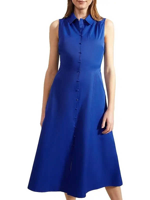 HOBBS LONDON Cathleen Midi Shirtdress - Lapis Blue
