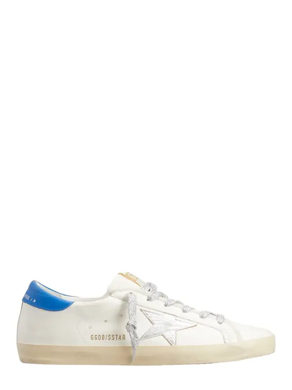 Golden Goose Superstar Mixed Leather Low-top Sneakers - Creamsilverblue