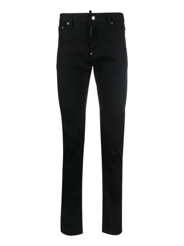 Dsquared2 Logo-patch Slim-cut Jeans - Black