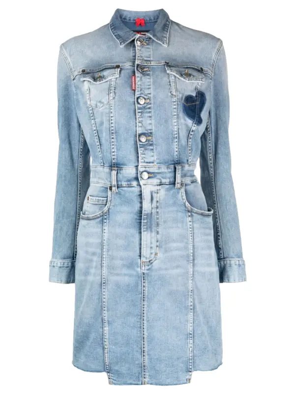 Dsquared2 Button-up Denim Shirt Dress - Blue