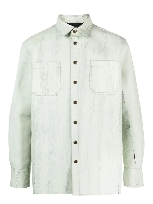 BOTTER Textured-finish Leather Shirt - Green