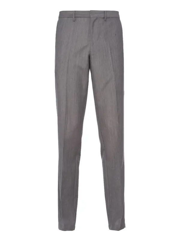 Prada Triangle-logo Mohair-wool Trousers - Grey