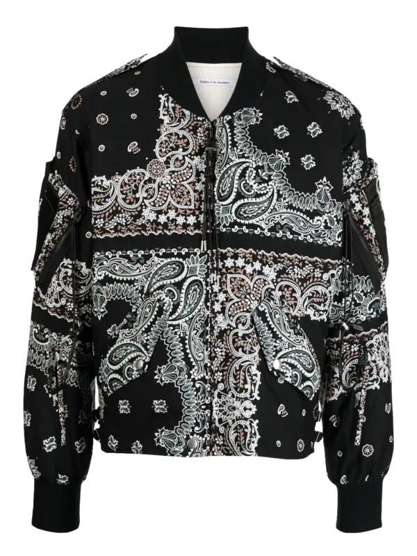 CHILDREN OF THE DISCORDANCE Bandana-print Bomber Jacket - Black
