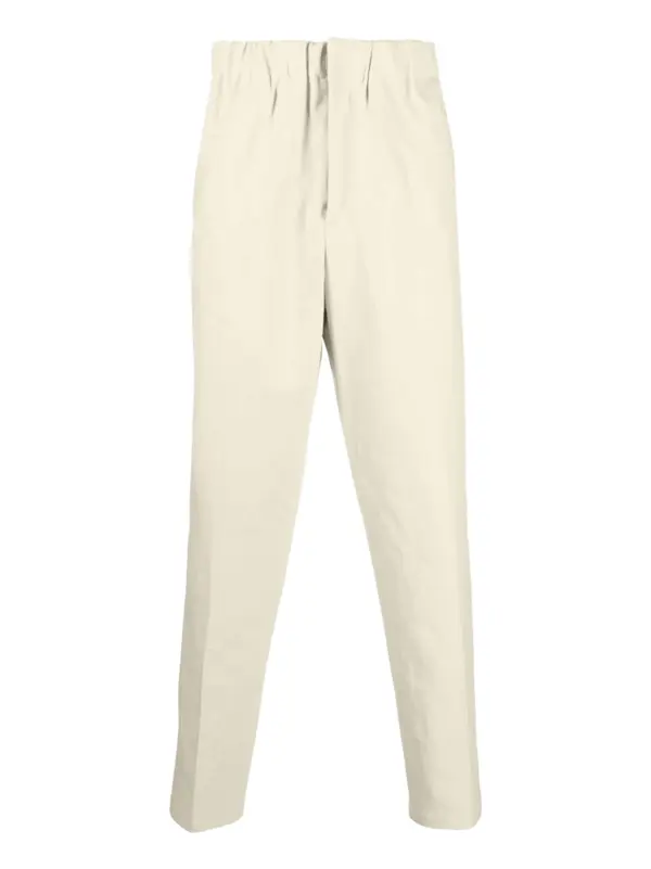 JIL SANDER Elasticated-waistband Cotton Trousers - Yellow