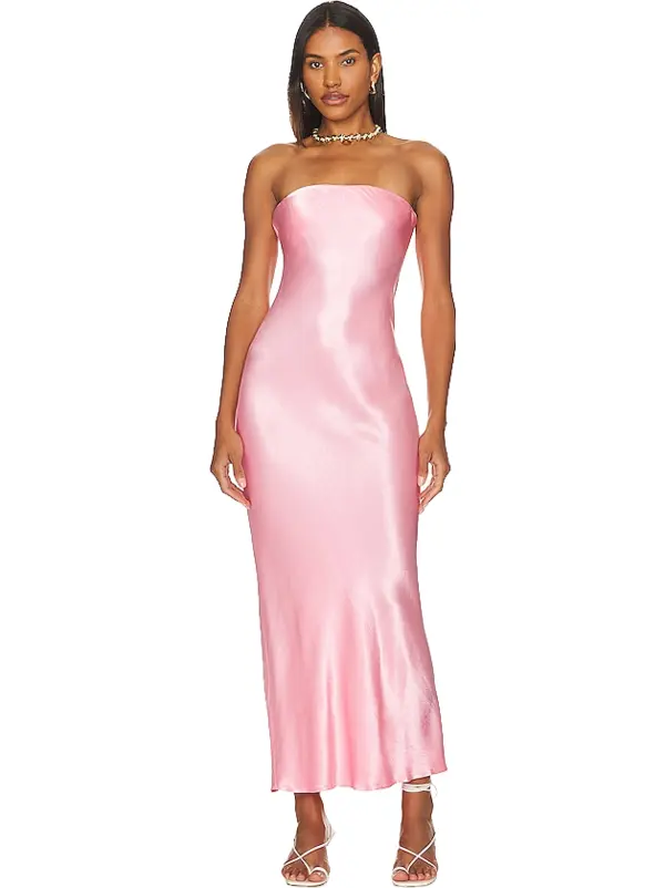 SNDYS X Angel Strapless Midi Dress - Pink