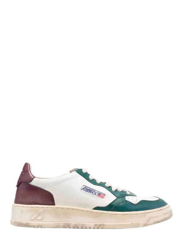 AUTRY Medalist Distressed-finish Sneakers - White