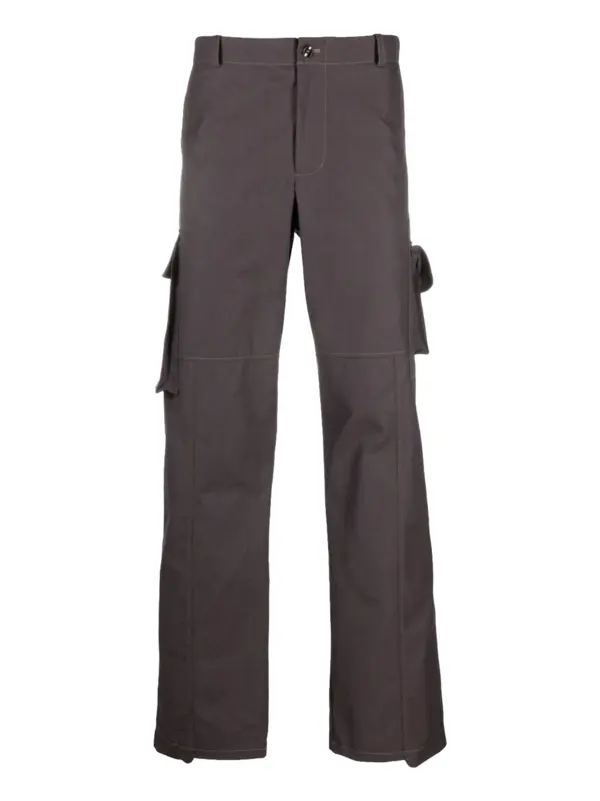 STYLAND X Notrainproof Asymmetric-hem Cargo Trousers - Brown