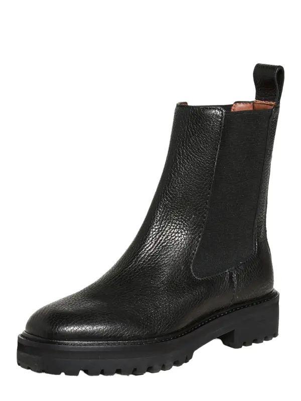 REFORMATION Lug Sole Chelsea Boots - Black Tumbled