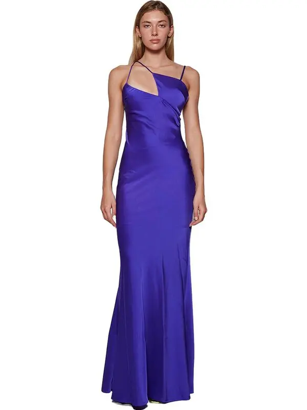 Attico Melva Long Maxi Dress - Vivid Violet
