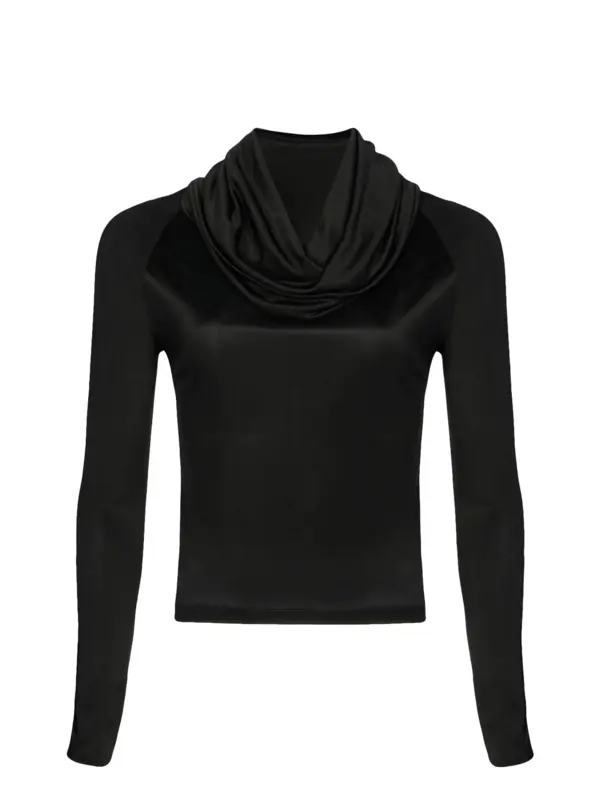 RtA Long-sleeve Hooded Jersey Top - Black