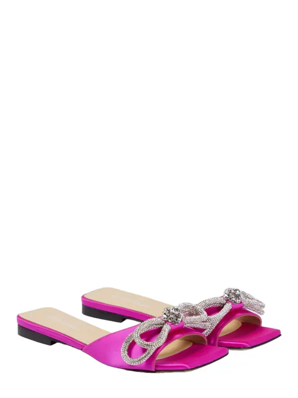 Mach & Mach Double Bow Embellished Mules - Pink