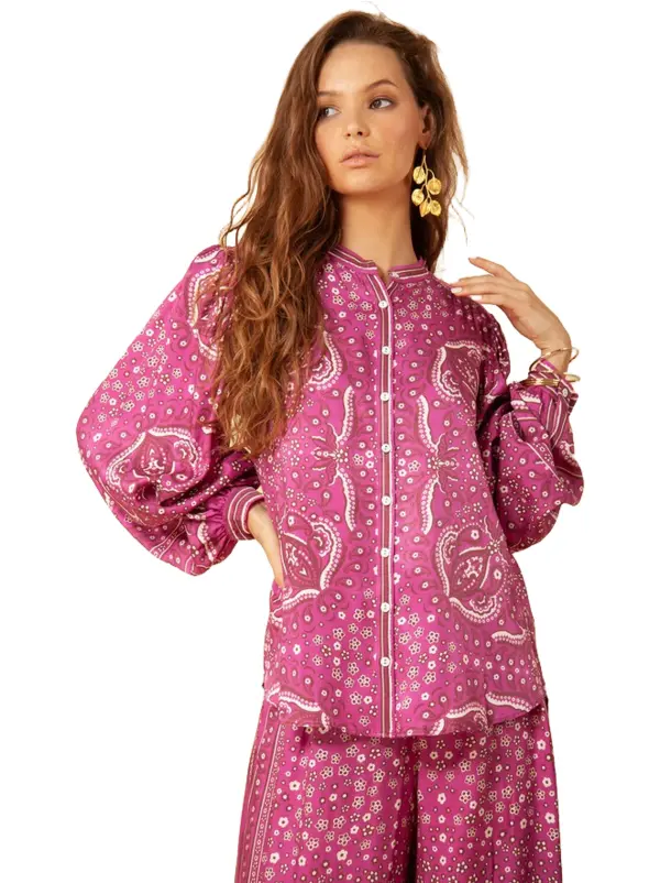 Hale Bob Elizaveta Twill Top - Pink