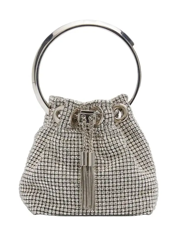 JIMMY CHOO Bon Bon Micro Bucket Bag - Silver