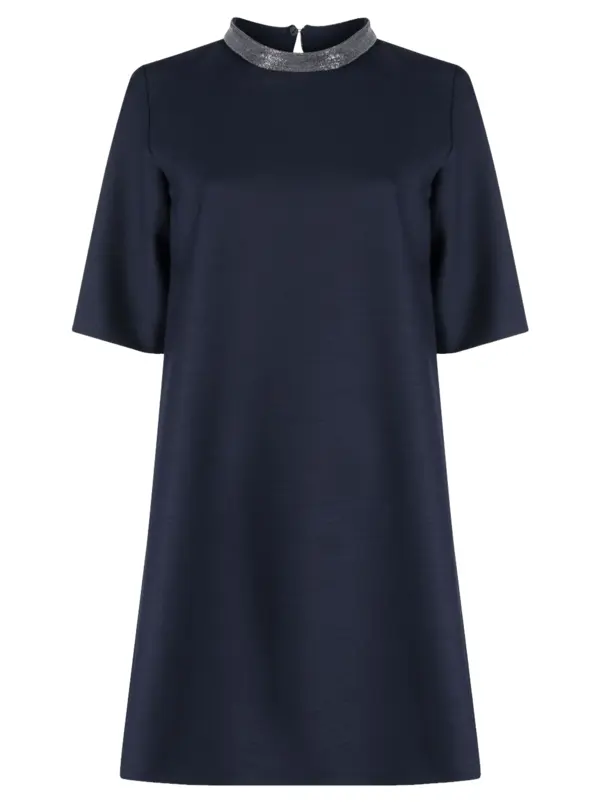 Fabiana Filippi Beaded Round-neck Minidress - Blue