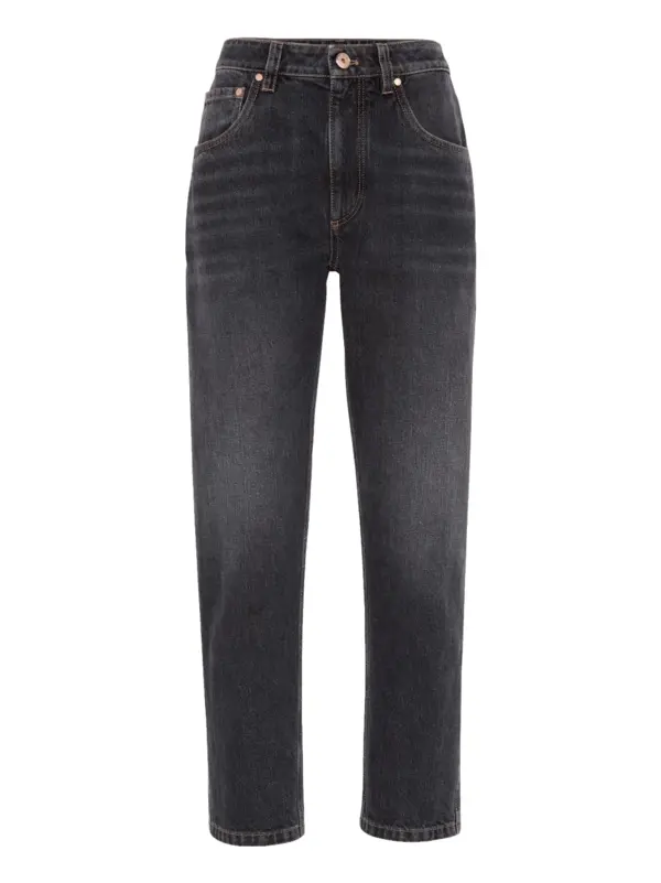 Brunello Cucinelli Straight-leg Cropped Jeans - Grey