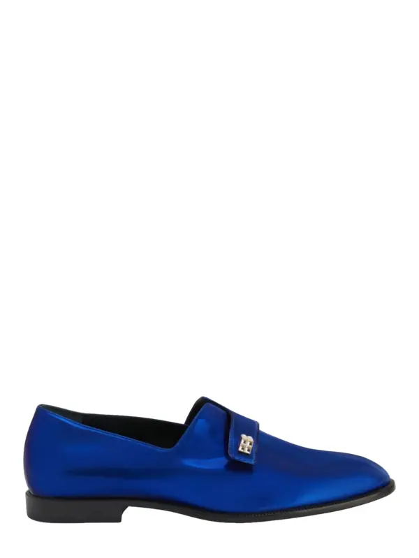 GIUSEPPE ZANOTTI Marty Metallic-effect Loafers - Blue