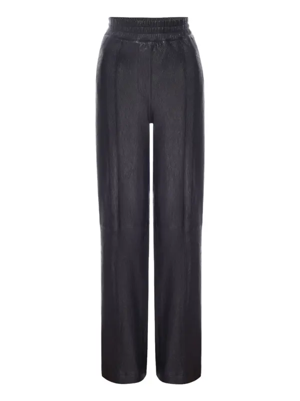 RtA Elasticated Waist Leather Trousers - Black
