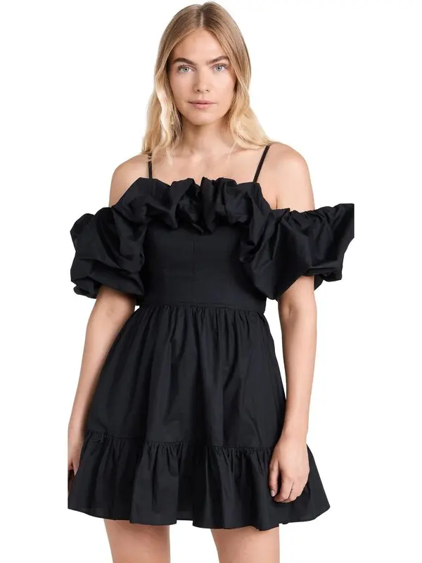 Ulla Johnson Lila Off-the-shoulder Mini Dress - Noir