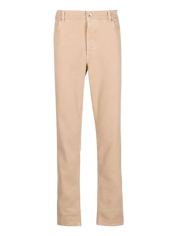 Brunello Cucinelli Garment-dyed Straight-leg Jeans - Neutrals