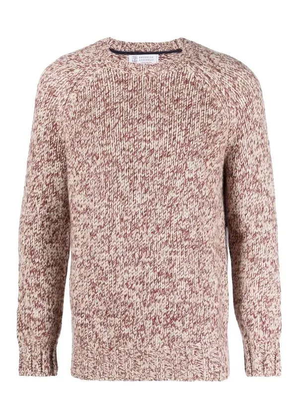 Brunello Cucinelli Crew-neck Chunky-knit Jumper - Red