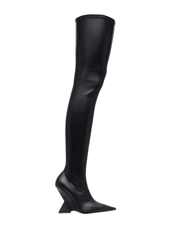 Attico Cheope 105mm Leather Boots - Black