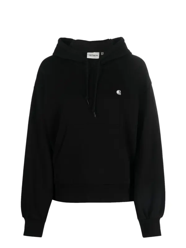 Carhartt Work In Progress Oversized Embroidered-logo Hoodie - Black