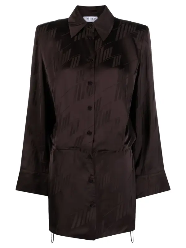 Attico Logo-print Shirtdress - Brown