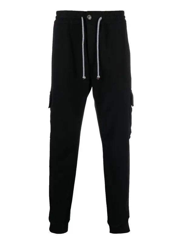 Brunello Cucinelli Drawstring Cotton Cargo Trousers - Black