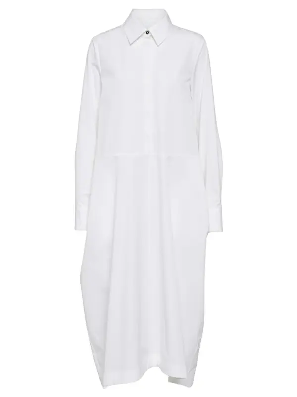 JIL SANDER Cotton Poplin Shirt Dress - White