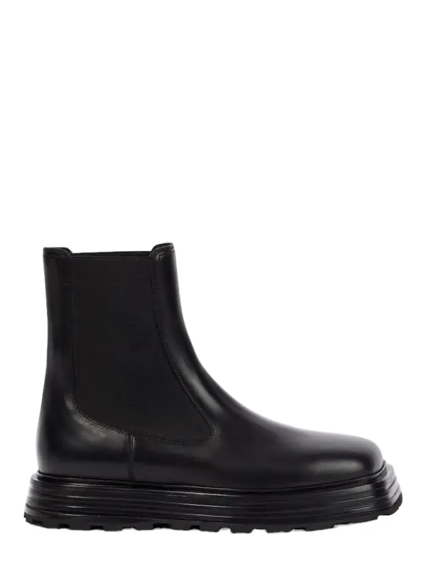 JIL SANDER Leather Chelsea Boots - Black