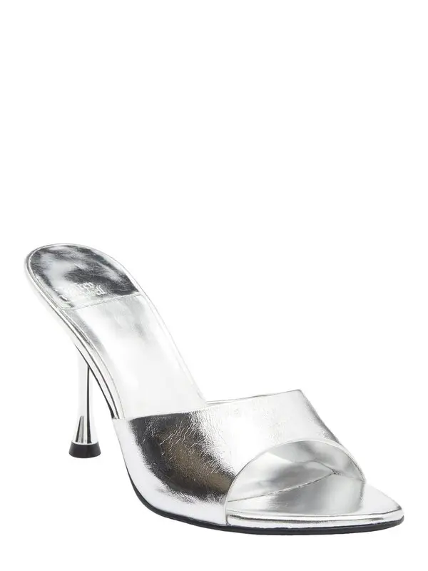 Jeffrey Campbell Agent Slide Sandal - Silver Crinkle