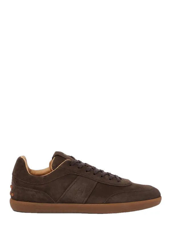 TOD'S Logo Suede Sneakers - Brown