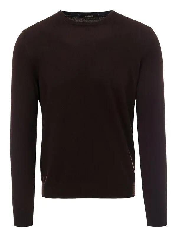 NUGNES 1920 Wool Basic Sweater - Brown