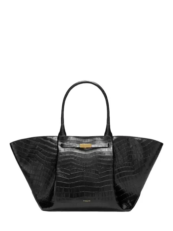 DEMELLIER The New York Croc-embossed Tote Bag - Black