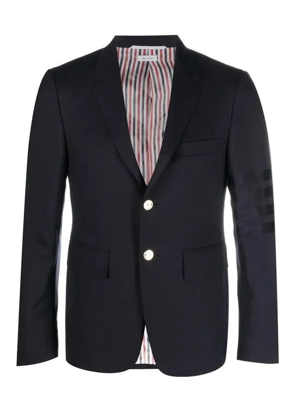 Thom Browne Signature-stripe Single-breasted Blazer - Blue
