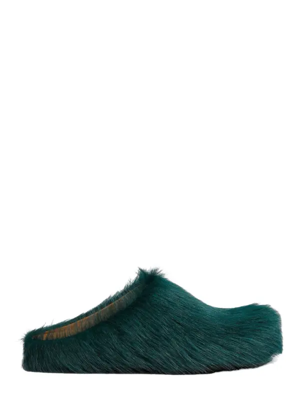 Marni Fussbet Calf-hair Slippers - Green