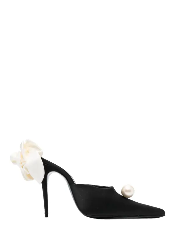 Magda Butrym Faux-pearl Embellished Leather Mules - Black