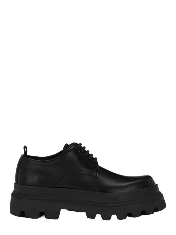 Dolce & Gabbana Platform Leather Derby Shoes - Black