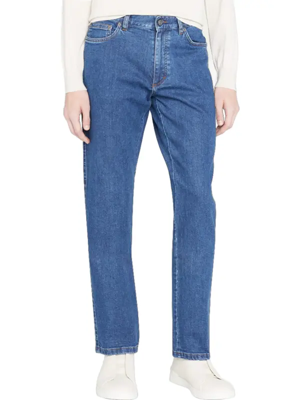 Zegna Stonewash Denim Five-pocket Jeans - Stone Washed