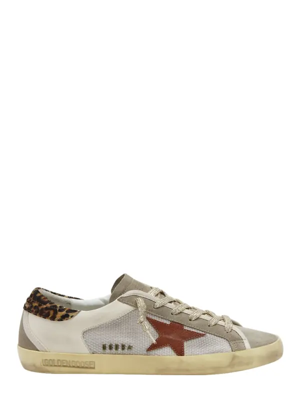 Golden Goose Superstar Leather Low-top Sneakers - Silver White Ecru Taupe Brown Beige Brown Leo