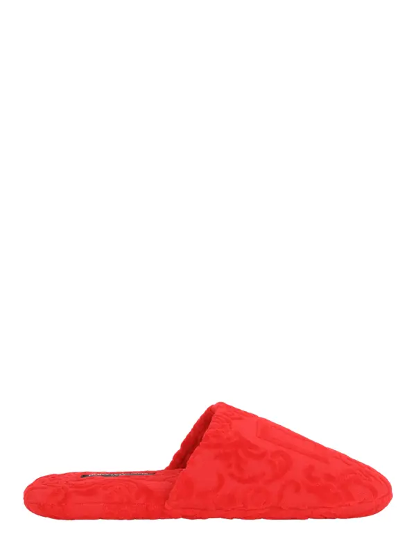 Dolce & Gabbana Jacquard Cotton Terry Slippers - Multicolor