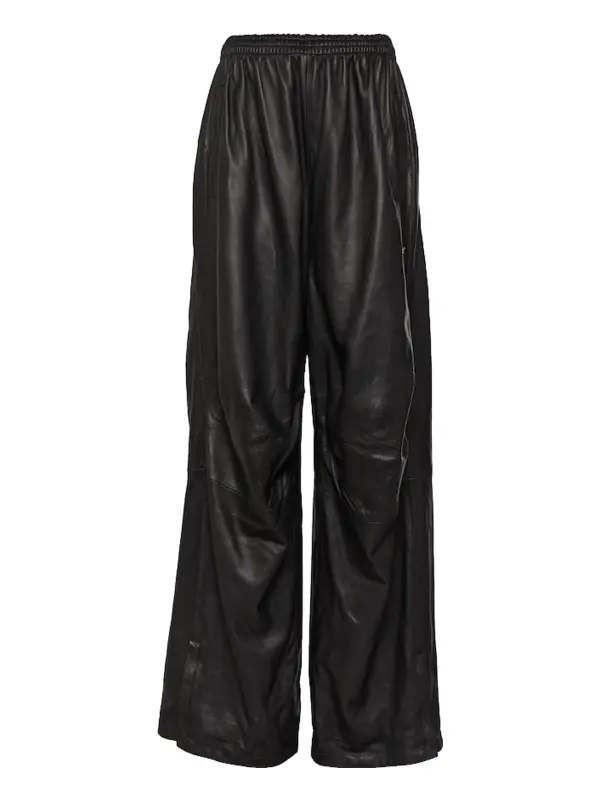 Balenciaga Leather Pants - Black
