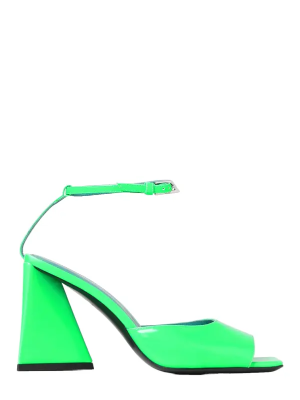 Attico Piper Leather Sandals - Emerald
