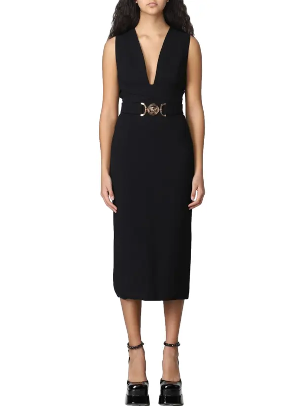Versace Medusa Biggie Viscose Dress - Black