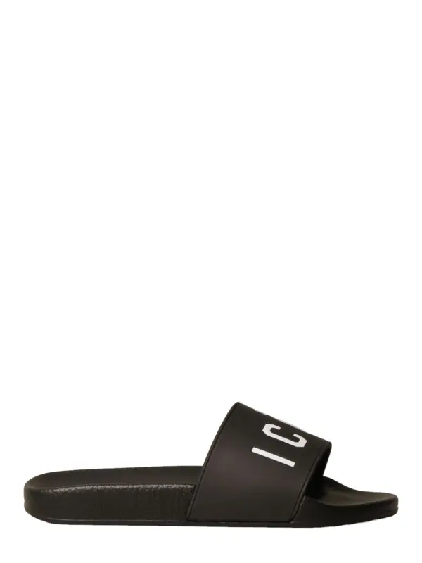 Dsquared2 Icon Print Rubber Sandals - Black
