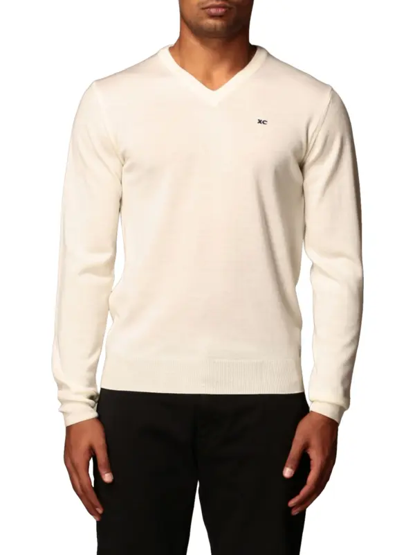 XC V-neck Merino Wool Sweater - Yellow Cream