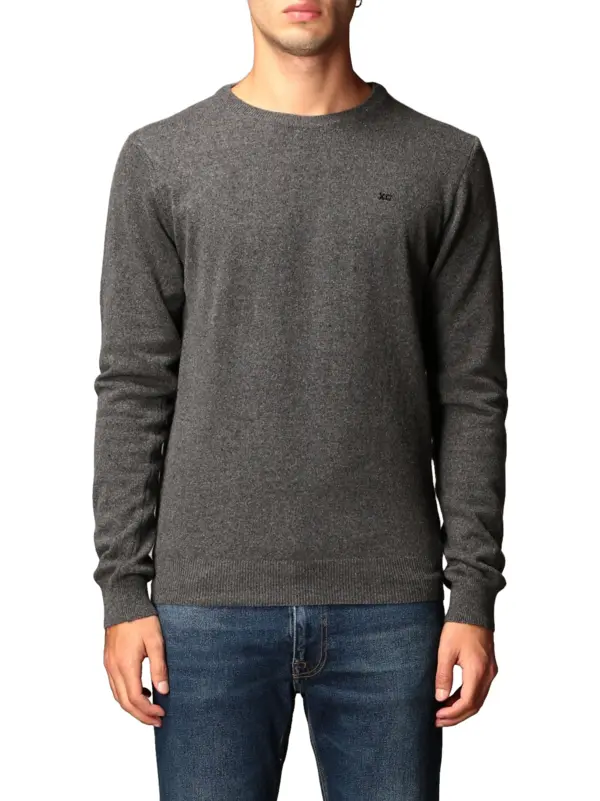 XC Sweater In Eco Cashmere With Logo - Charcoal