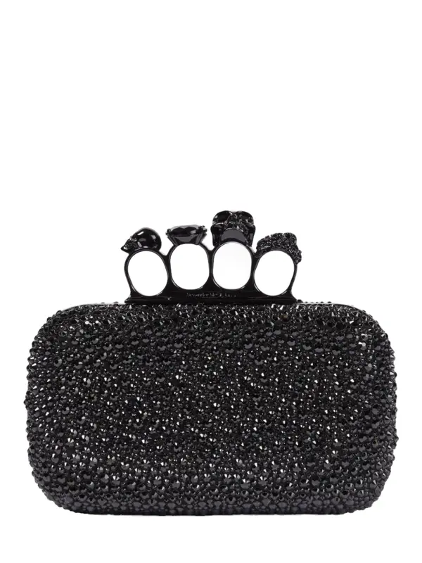 Alexander McQueen Knuckle Embellished Clutch - Silver