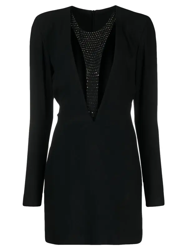 John Richmond Mechi Rhinestone-embellished Dress - Black